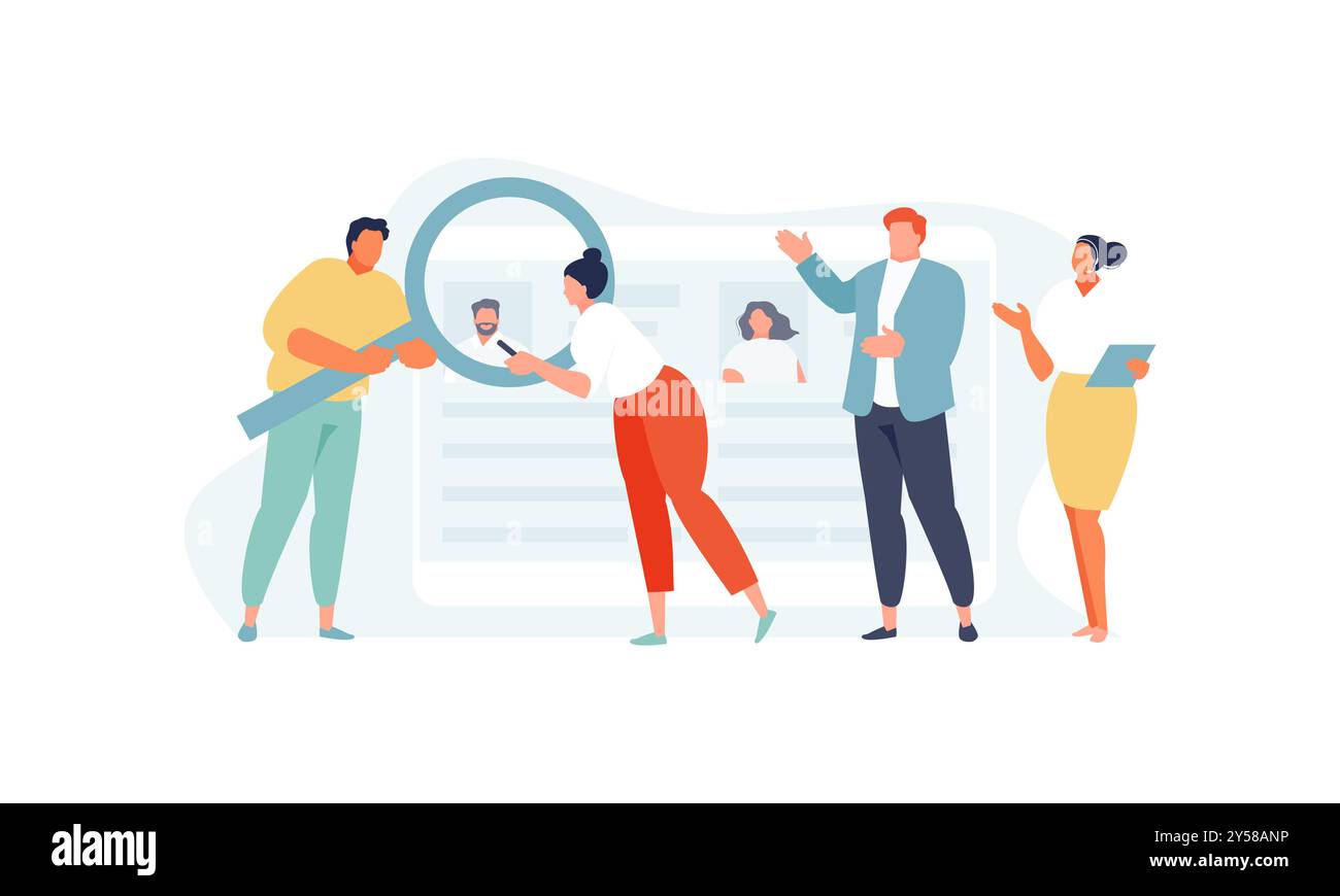 Group of business people evaluate candidates for a vacancy. Recruitment ...