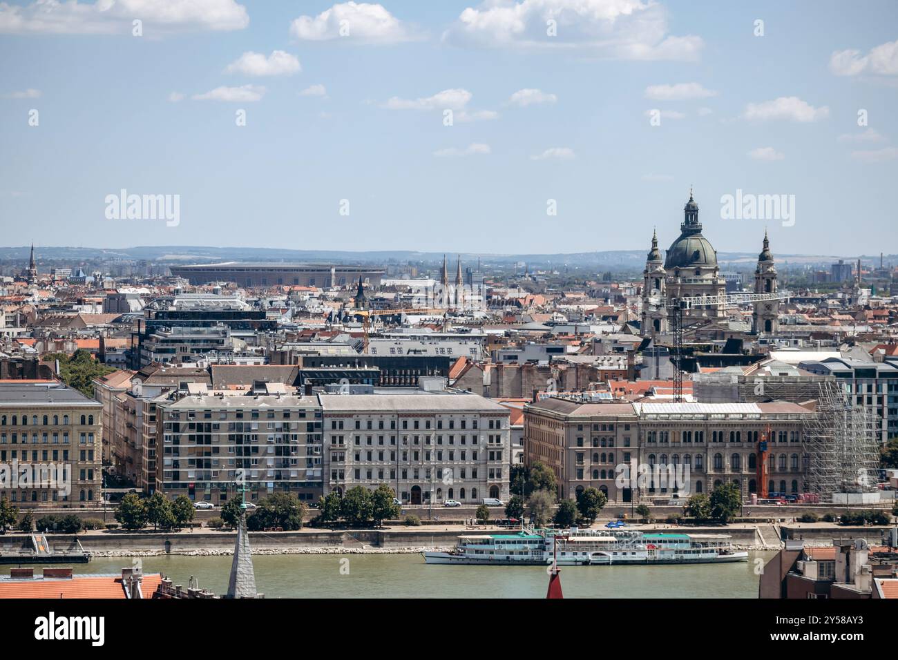 View of Budapest city centre from a hill on the Buda side Stock Photo ...