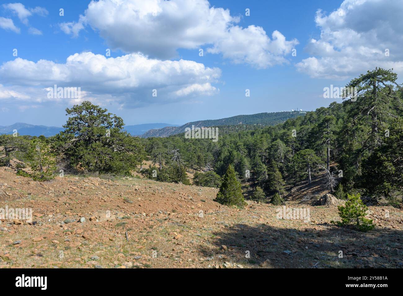 Aerial view of landscape against sky,Madari Circular Trail,Cyprus Stock ...