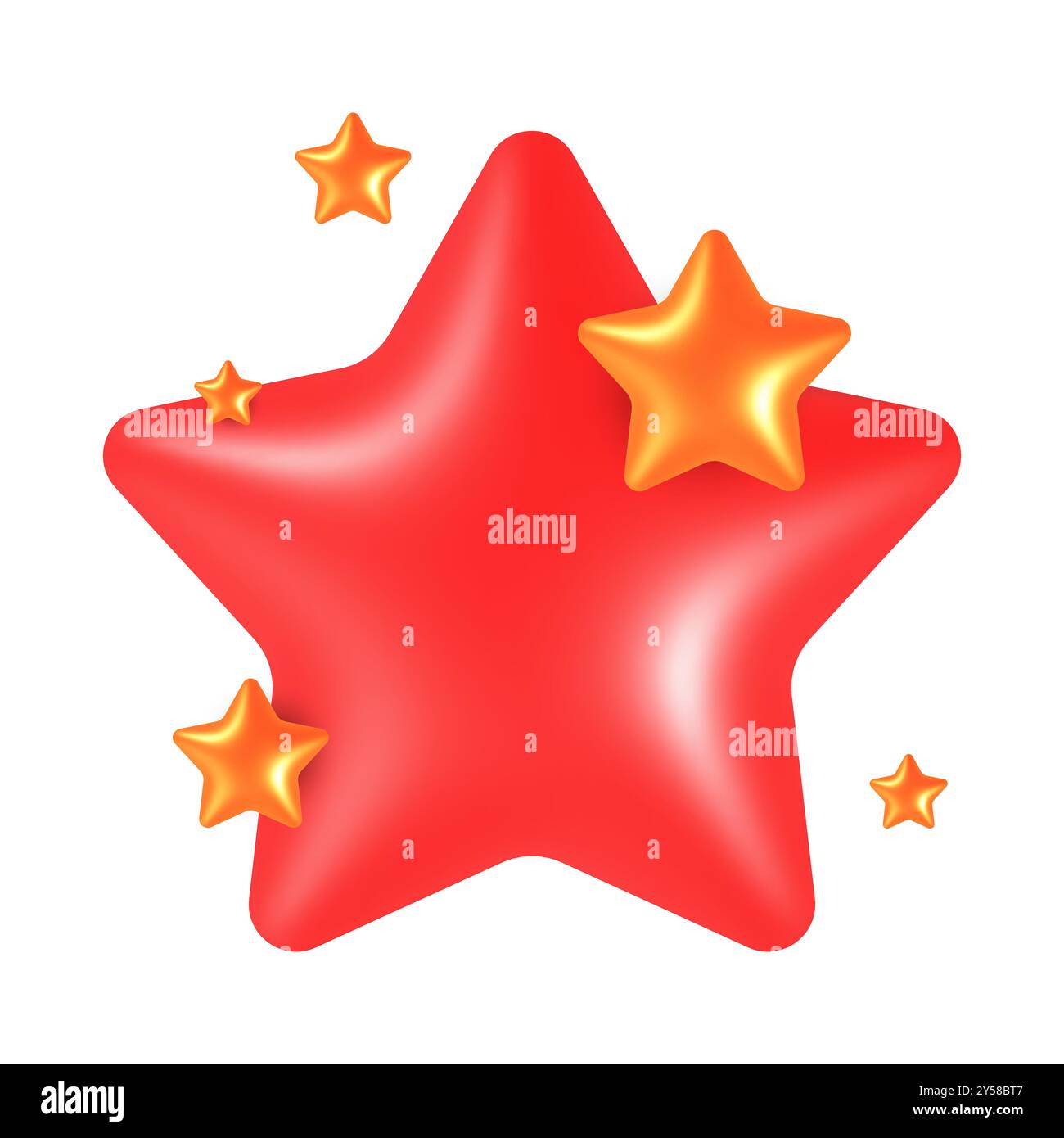 3d red star with golden twinkles. Vector illustration Stock Vector ...