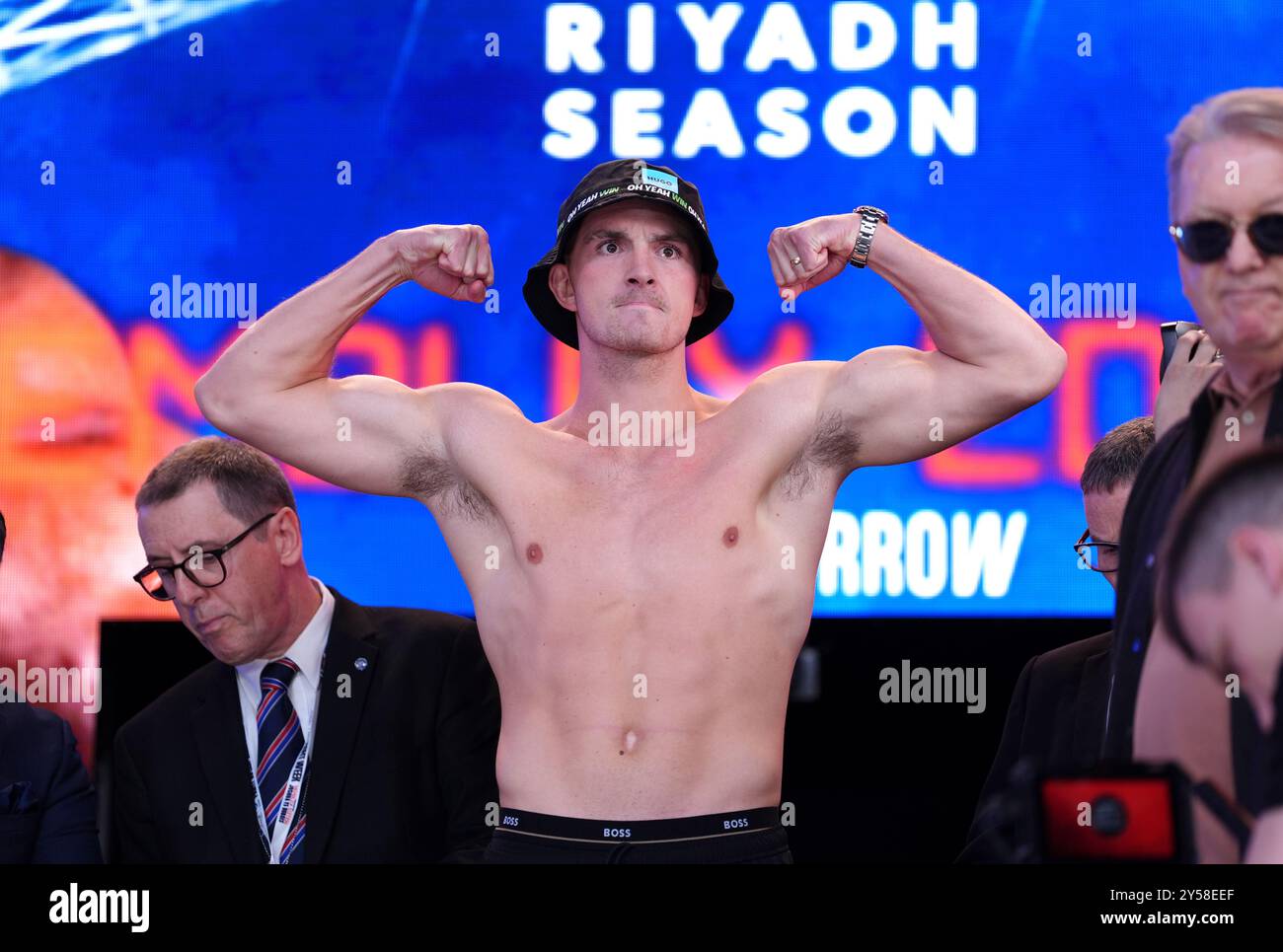 Willy Hutchinson during a weigh-in at Trafalgar Square, London. The IBF ...