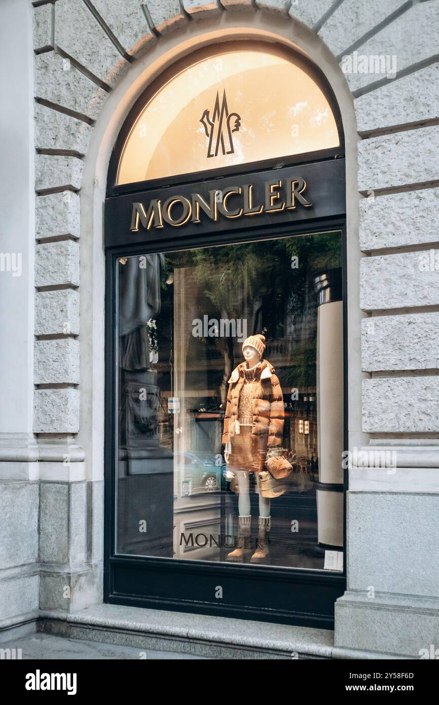 Budapest, Hungary - August 10, 2024: Moncler store facade in central ...