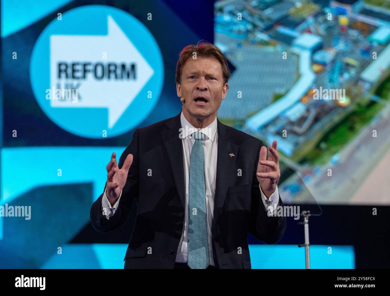 Birmingham, UK. 20th Sep, 2024. Richard Tice MP deputy leader of Reform ...