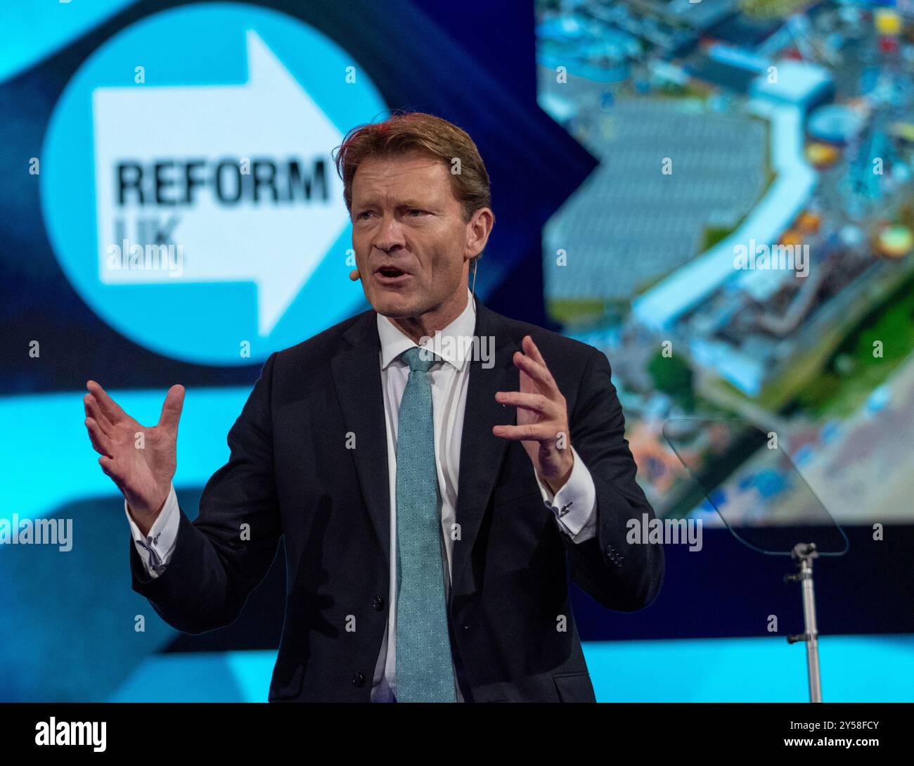 Birmingham, UK. 20th Sep, 2024. Richard Tice MP deputy leader of Reform ...
