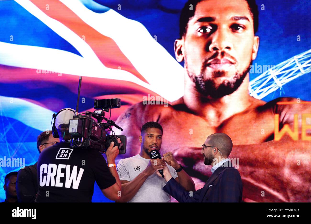 Anthony Joshua during a weigh-in at Trafalgar Square, London. The IBF ...