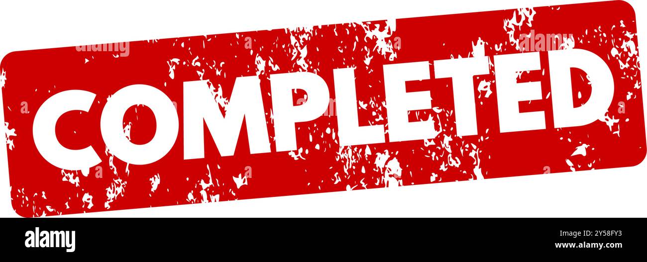 Completed red rubber stamp - vector illustration Stock Vector Image ...
