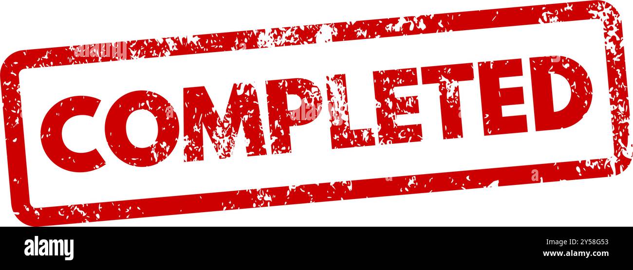 Completed red rubber stamp - vector illustration Stock Vector Image & Art - Alamy