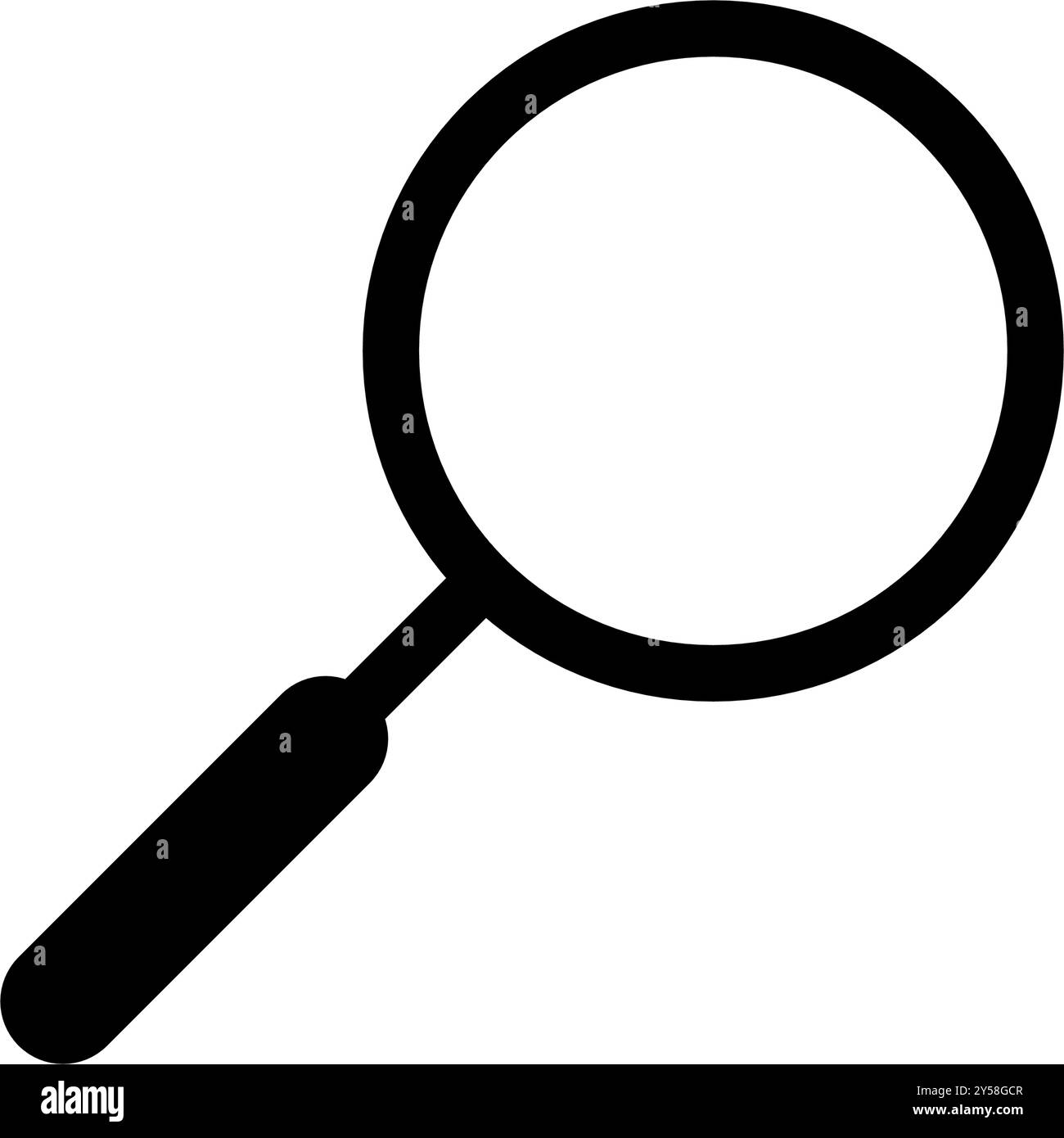 Magnifying glass modern icon Black and White Stock Photos & Images - Alamy