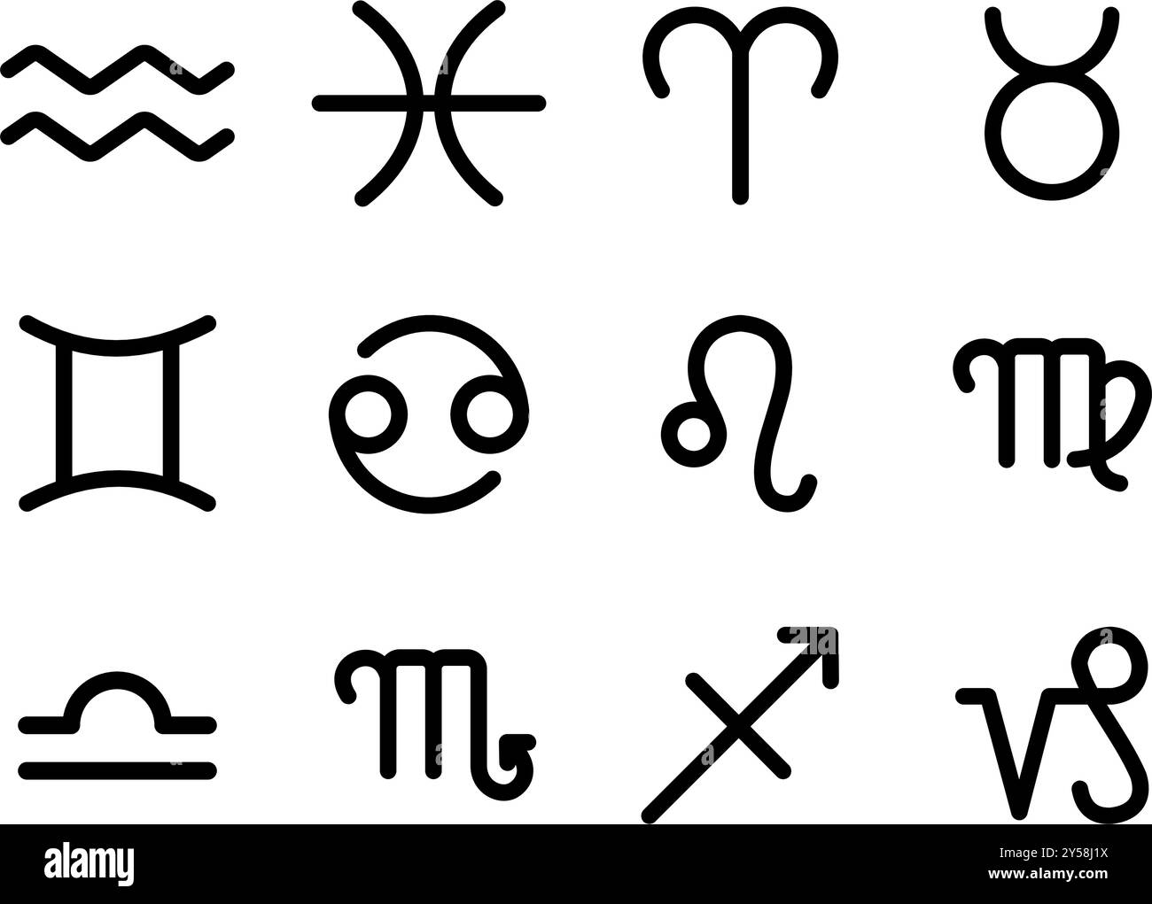 zodiac signs, astrology, vector icon set Stock Vector Image & Art - Alamy
