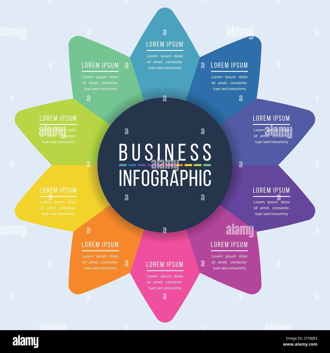 Business Infographic circle design 10 steps, objects, elements or ...