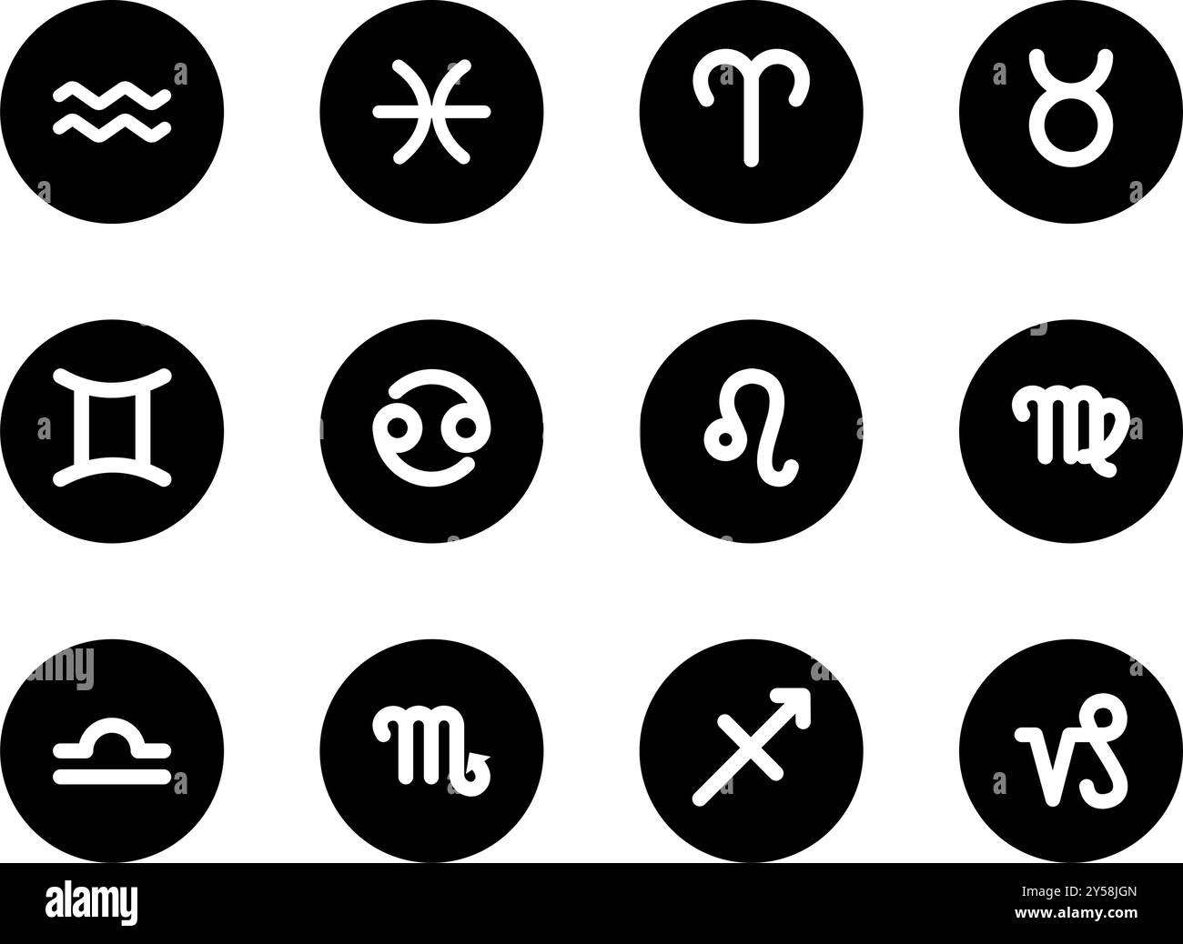 zodiac signs, astrology, vector icon set Stock Vector Image & Art - Alamy