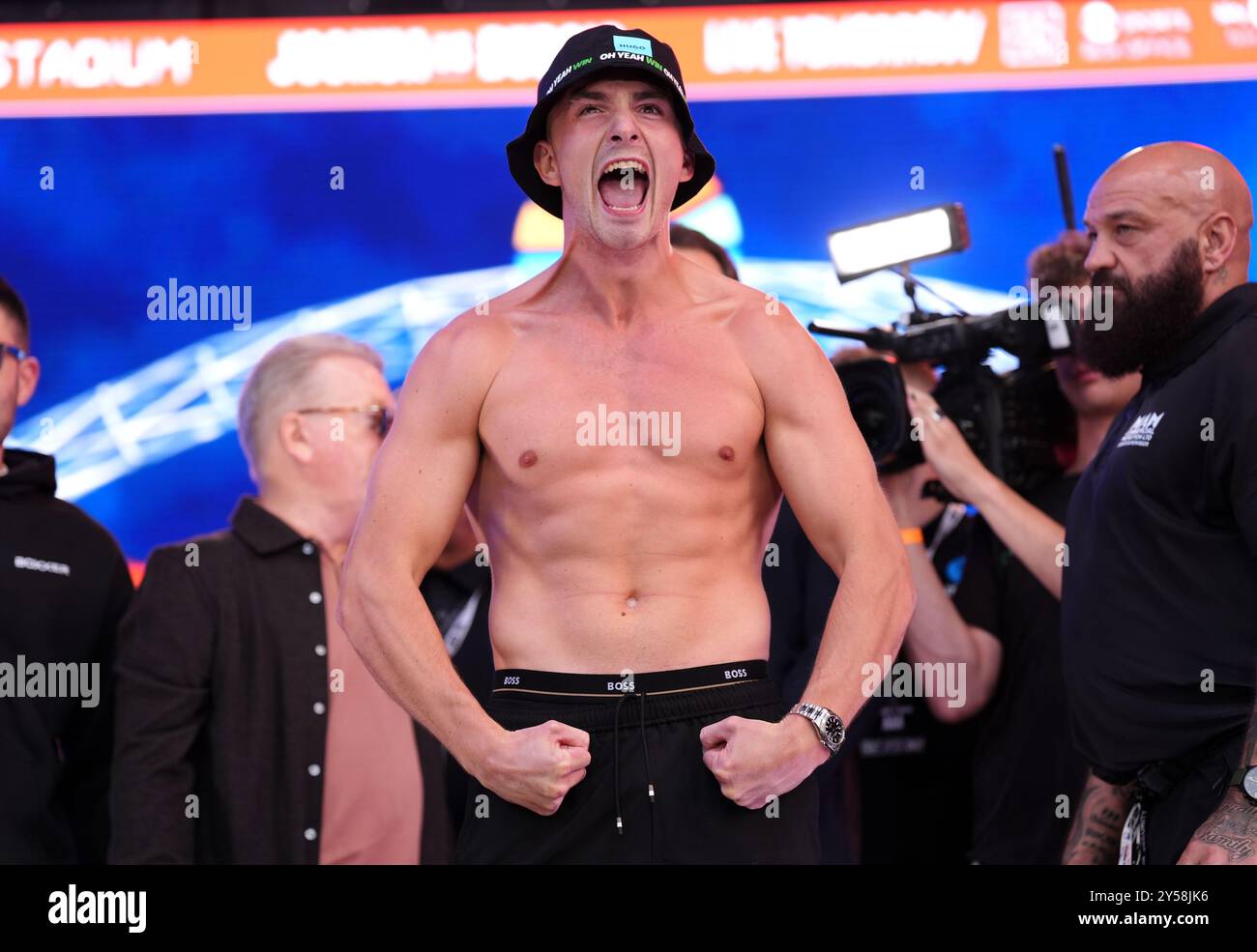 Willy Hutchinson during a weigh-in at Trafalgar Square, London. The IBF ...