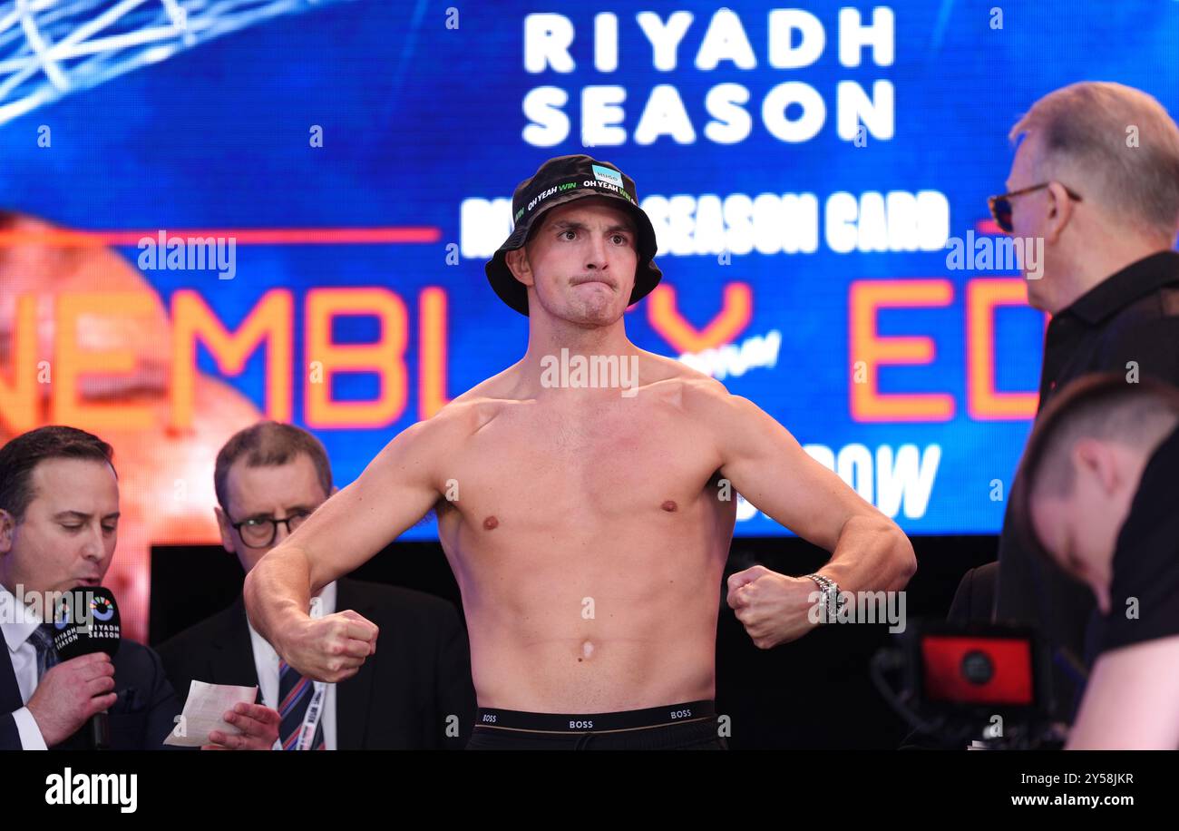 Willy Hutchinson during a weigh-in at Trafalgar Square, London. The IBF ...