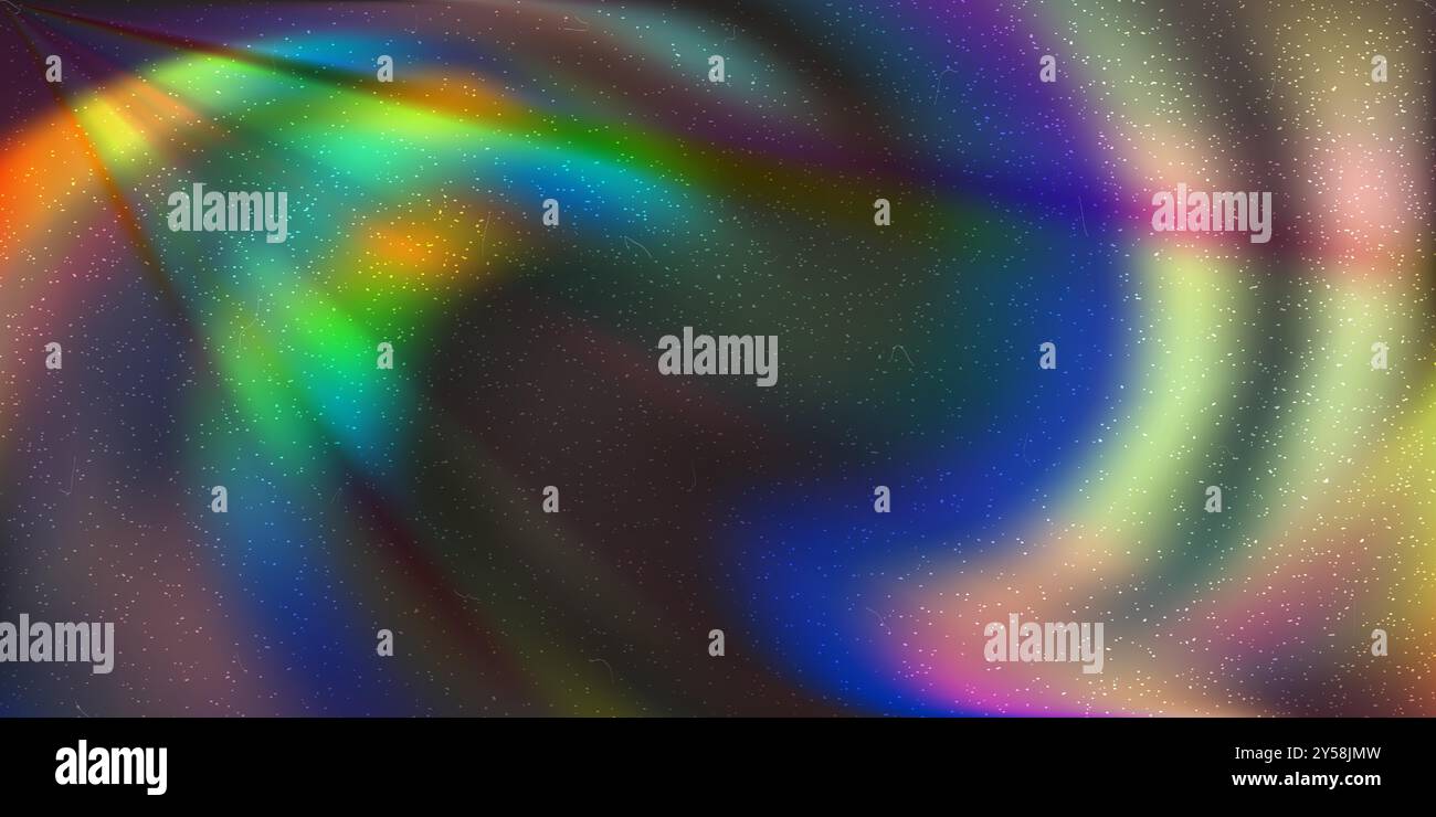 Rainbow exposed film with blurred hologram effect and noise texture ...