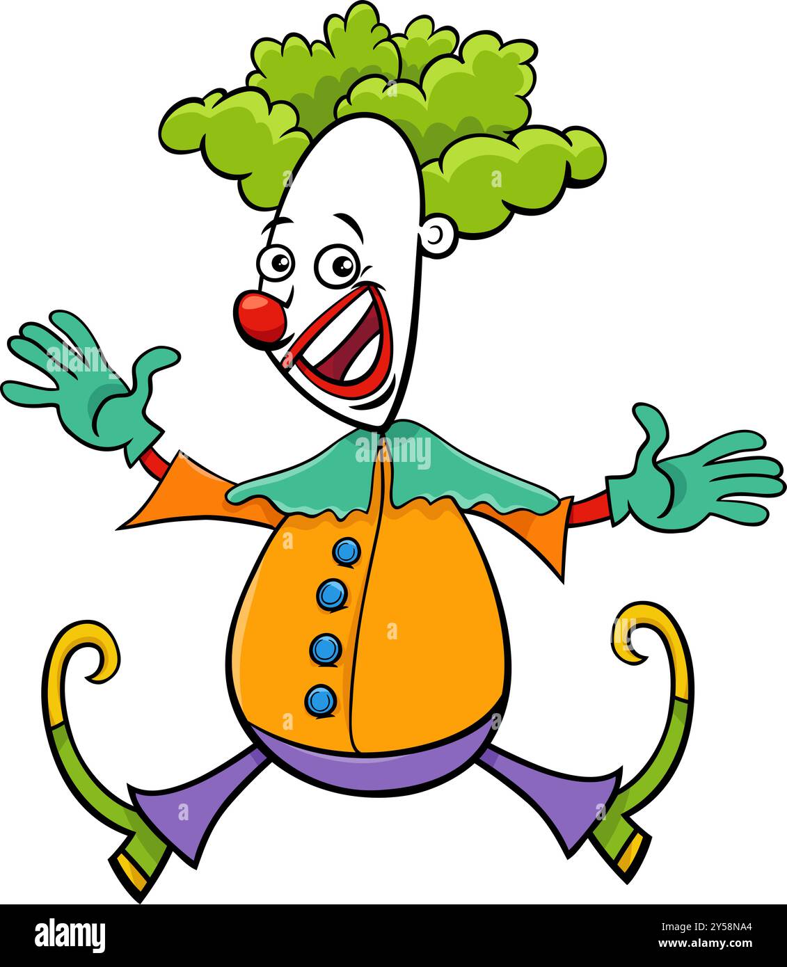 Cartoon illustration of happy circus clown artist Stock Vector Image ...