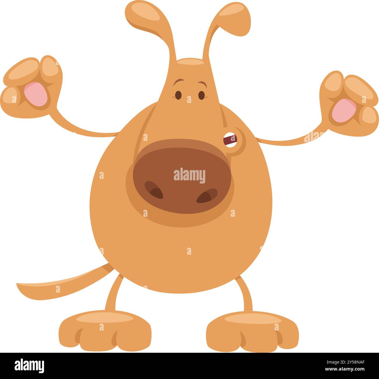 Cartoon illustration of funny surprised dog animal character Stock ...