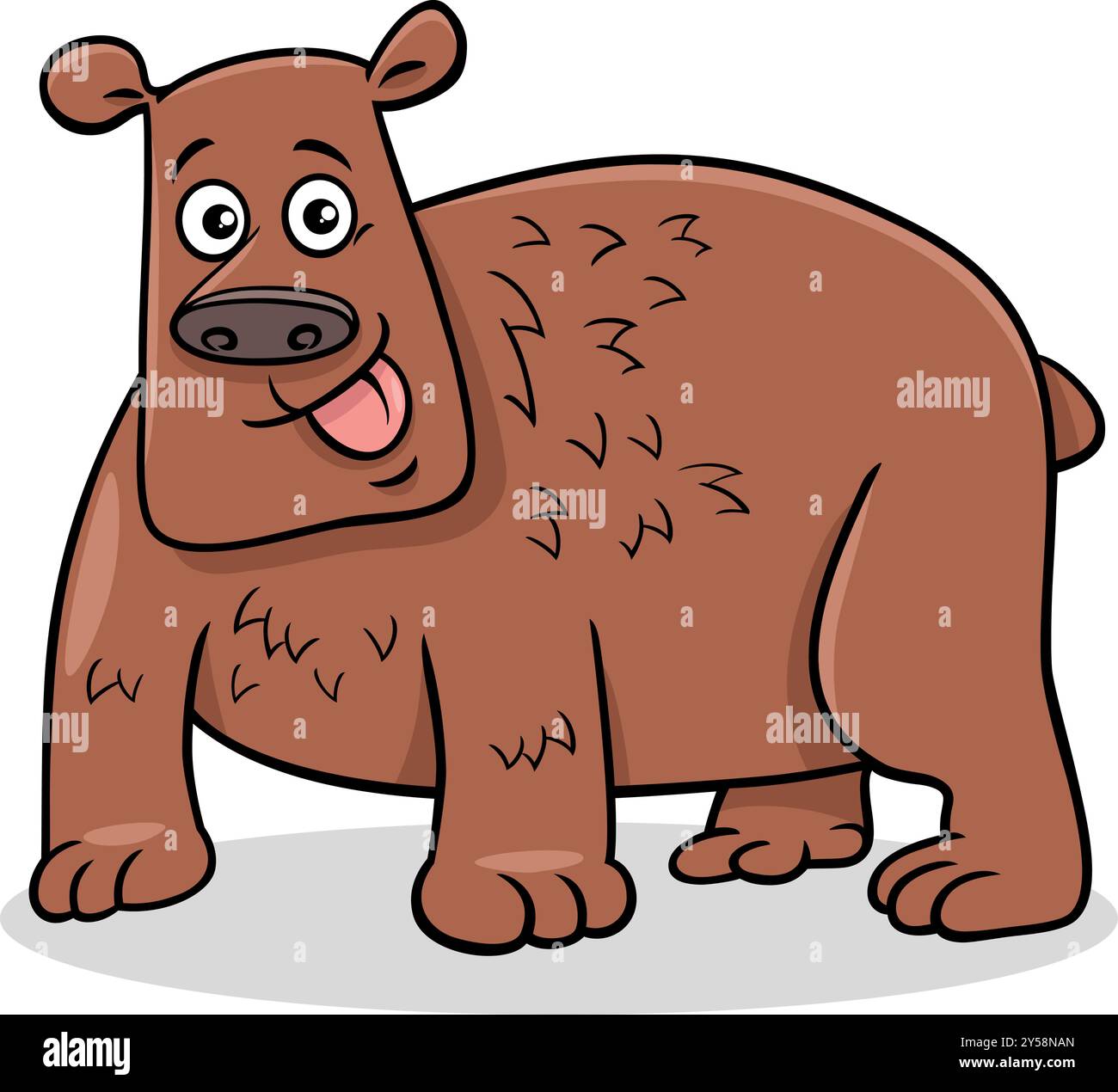 Cartoon illustration of brown bear wild animal character Stock Vector ...