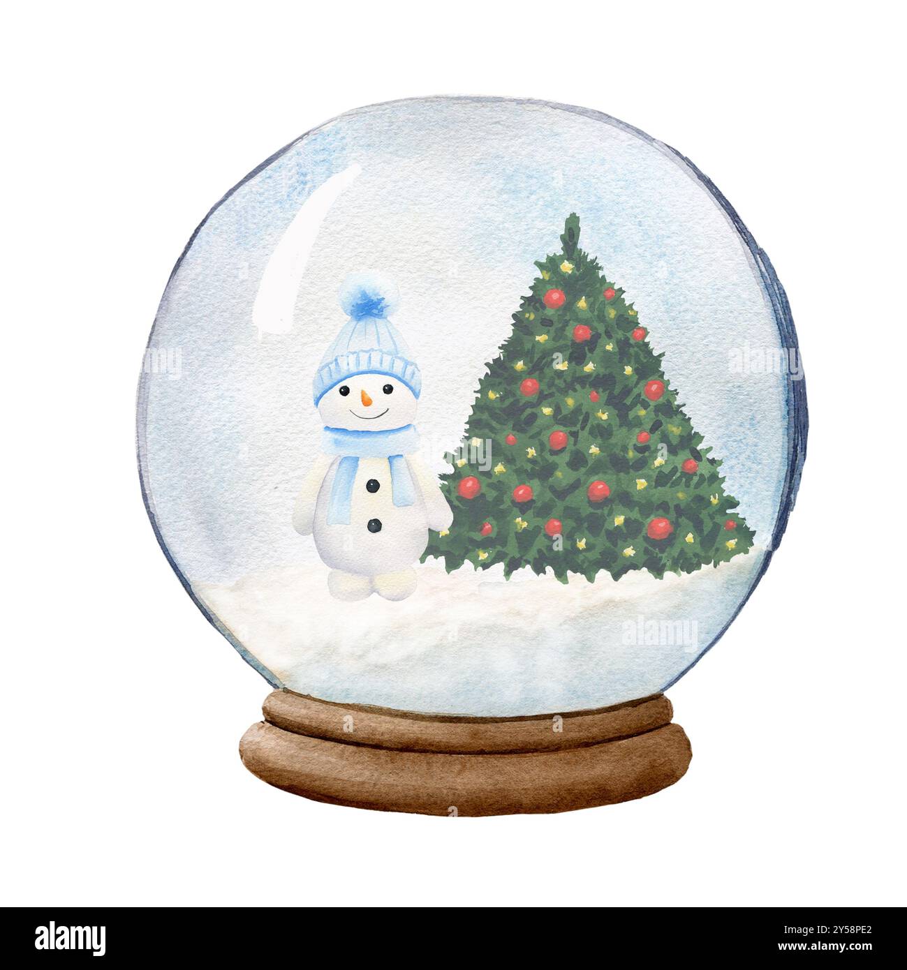 Watercolor snow globe snowman hi-res stock photography and images - Alamy