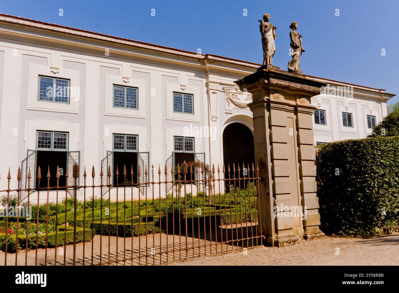 View of the Boboli Amphitheatre and Uffizi Palace. Boboli gardens ...