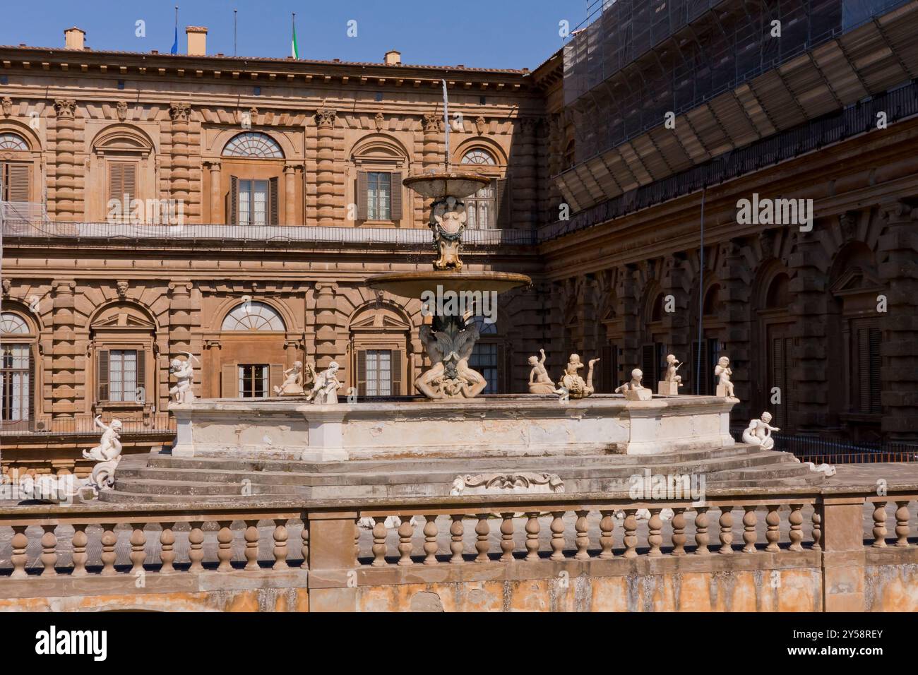 View of the Boboli Amphitheatre and Uffizi Palace. Boboli gardens ...