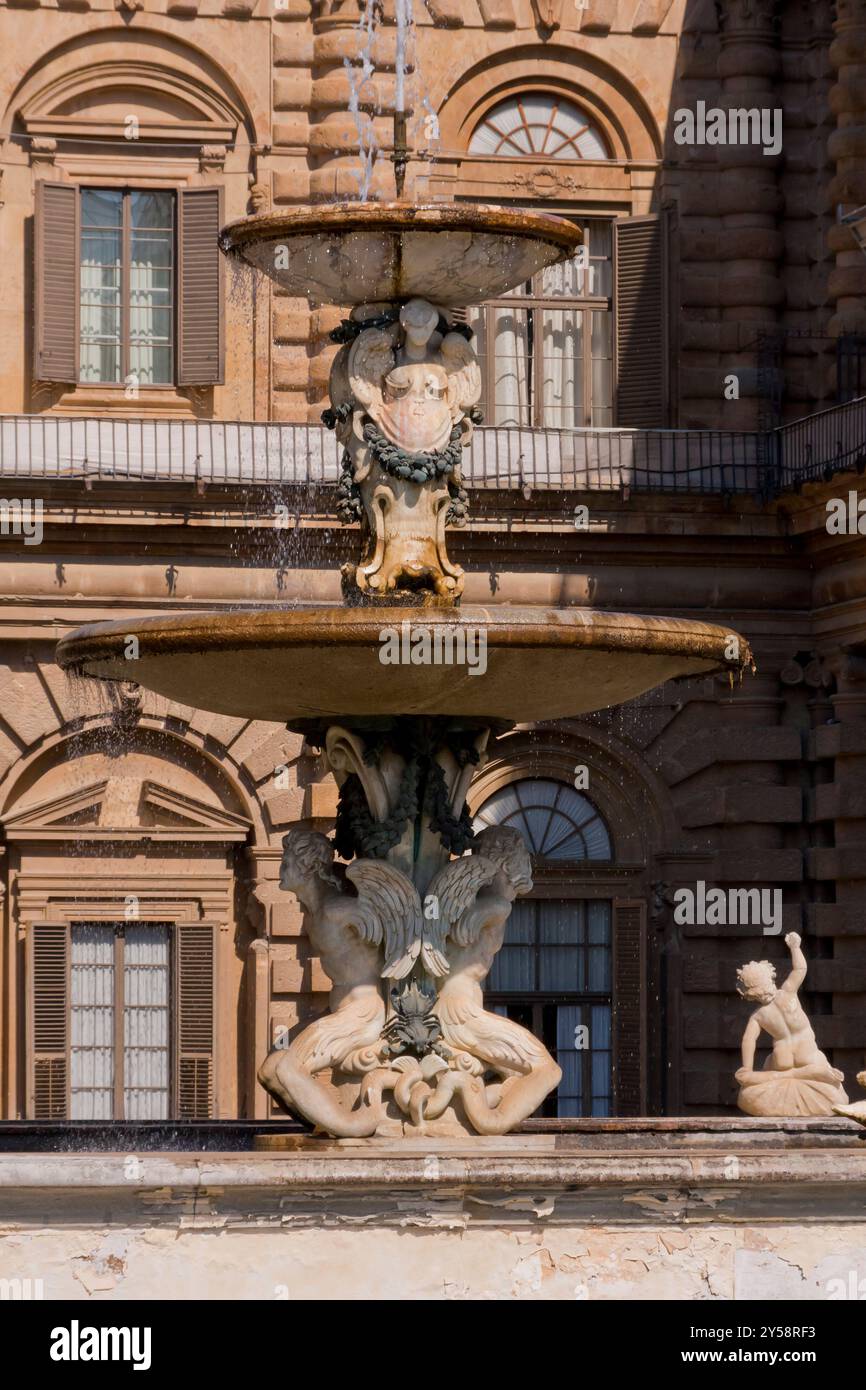 View of the Boboli Amphitheatre and Uffizi Palace. Boboli gardens ...