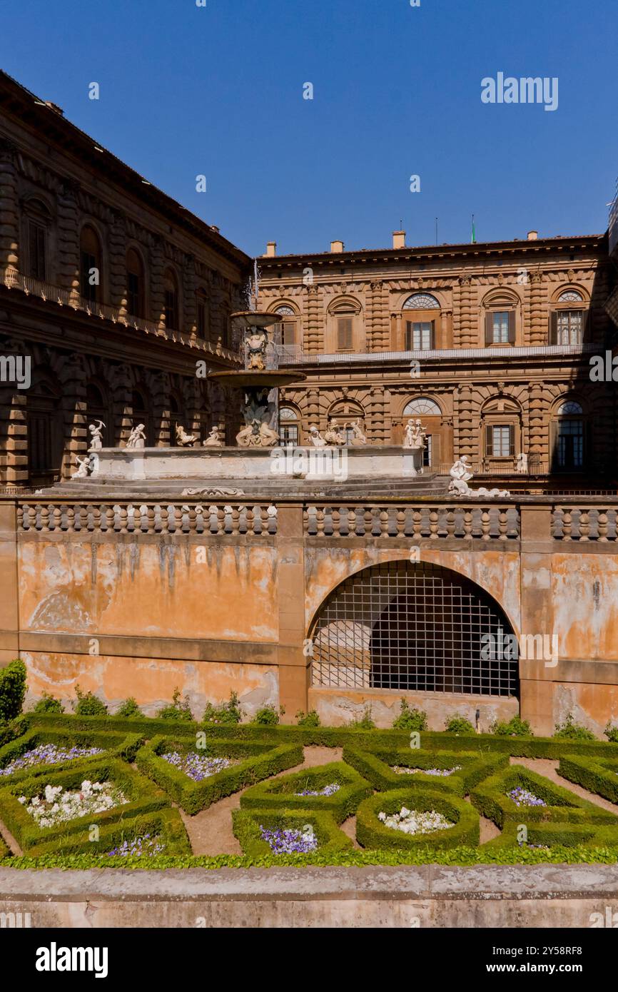 View of the Boboli Amphitheatre and Uffizi Palace. Boboli gardens ...
