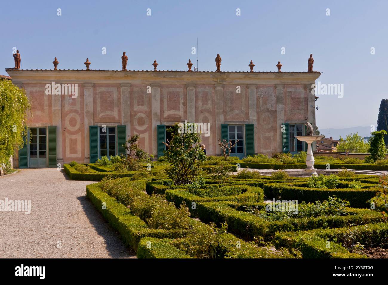 View of the Boboli Amphitheatre and Uffizi Palace. Boboli gardens ...