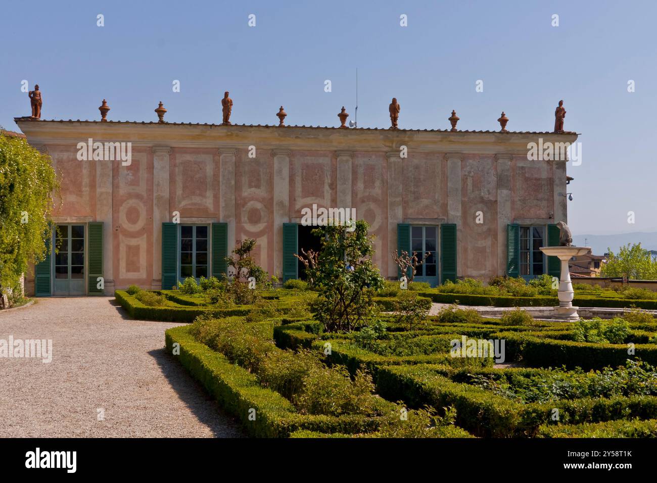 View of the Boboli Amphitheatre and Uffizi Palace. Boboli gardens ...