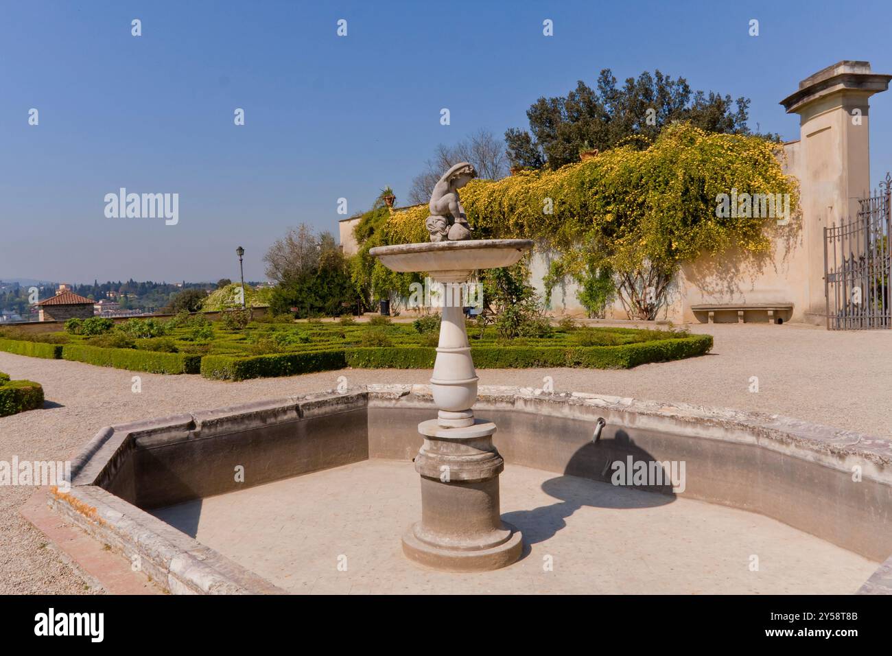 View of the Boboli Amphitheatre and Uffizi Palace. Boboli gardens ...