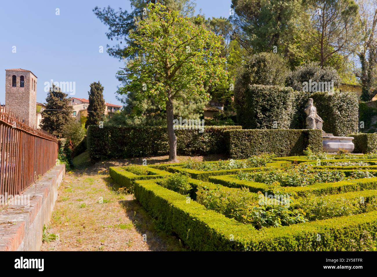 View of the Boboli Amphitheatre and Uffizi Palace. Boboli gardens ...