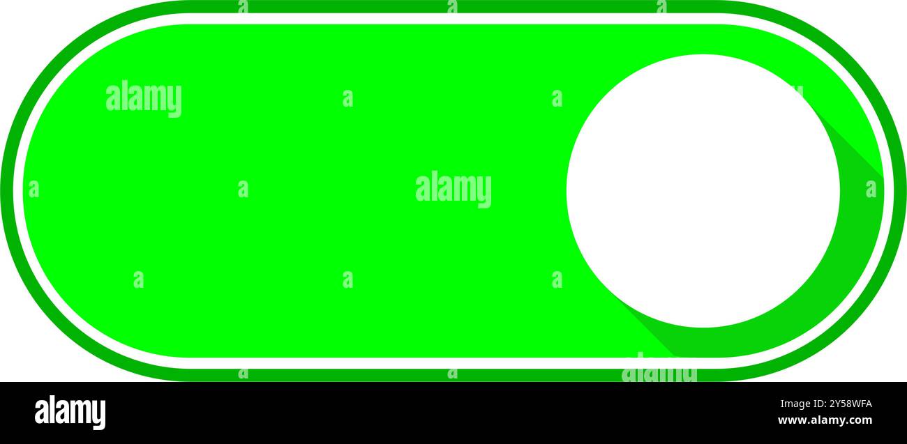 Green On toggle switch button icon symbol. Flat vector illustration ...