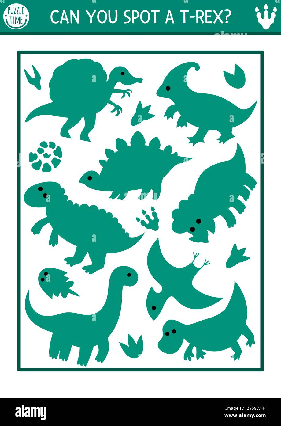 Dinosaur I spy game for kids. Searching and shape recognition activity ...