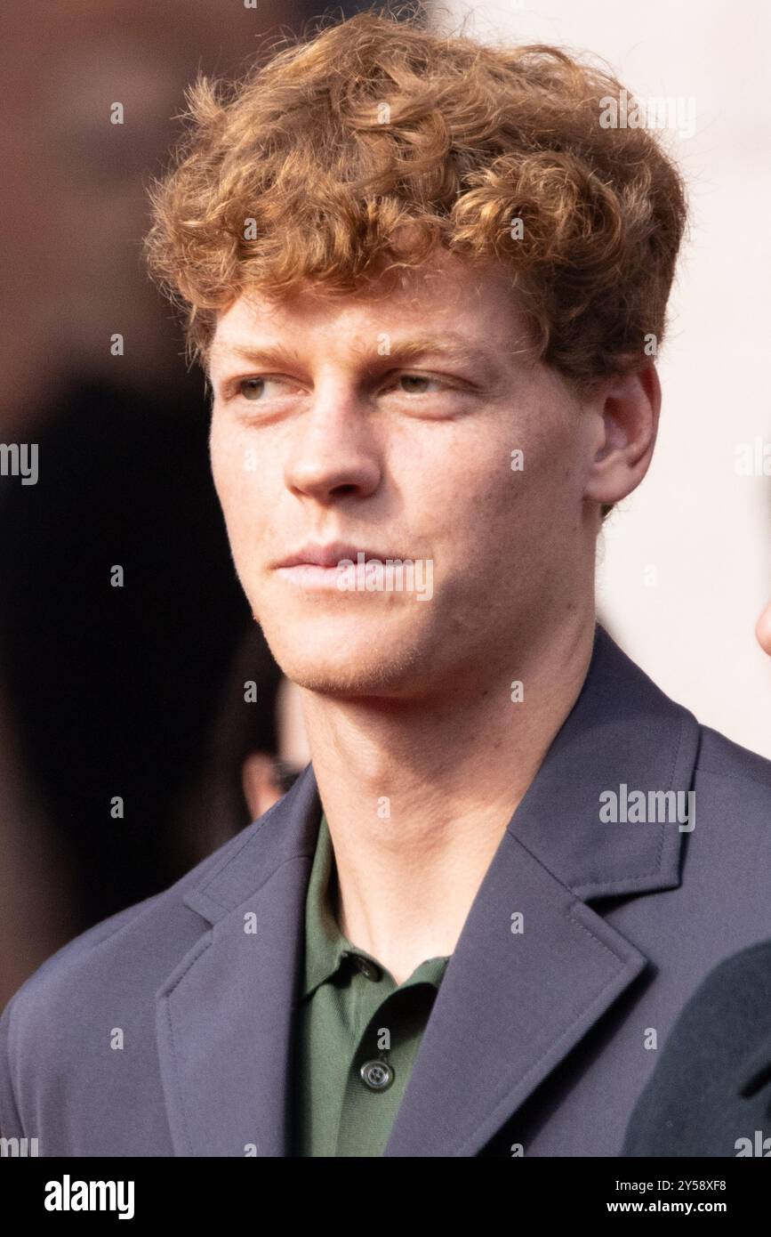 Milan, Italy. 20th Sep, 2024. Jannik Sinner attends the Gucci Women's ...