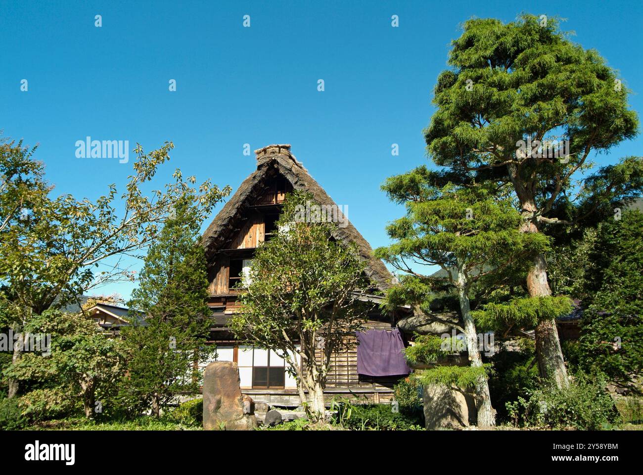 Traditional farmhouses in the Gassho-zukuri style (characterized by its ...