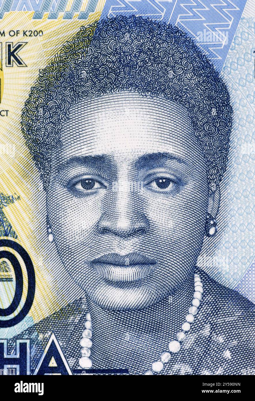 Rose Chibambo (born 1928) on 200 Kwacha 2012 Banknote from Malawi ...