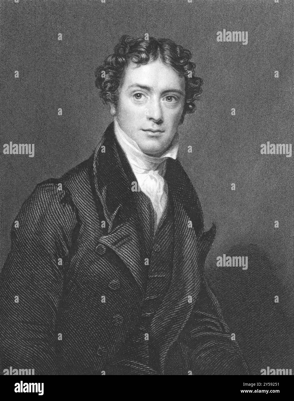 Michael Faraday (1791-1867) on engraving from the 1800s. English ...