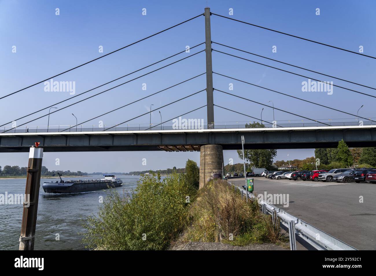 The Theodor-Heuss-Bridge, Rhine crossing, cable-stayed bridge, first ...