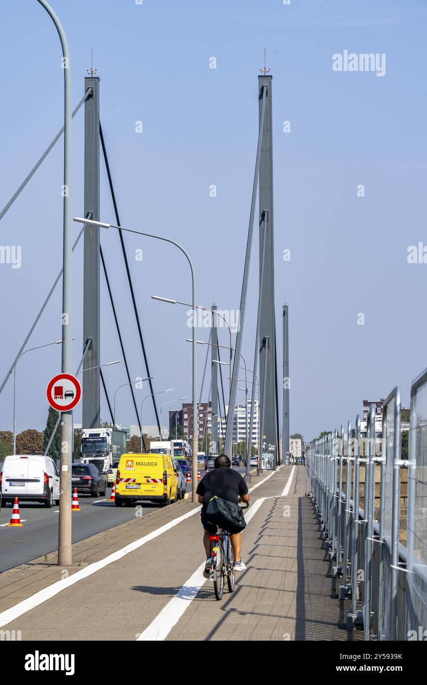 The Theodor-Heuss-Bridge, Rhine crossing, cable-stayed bridge, first ...