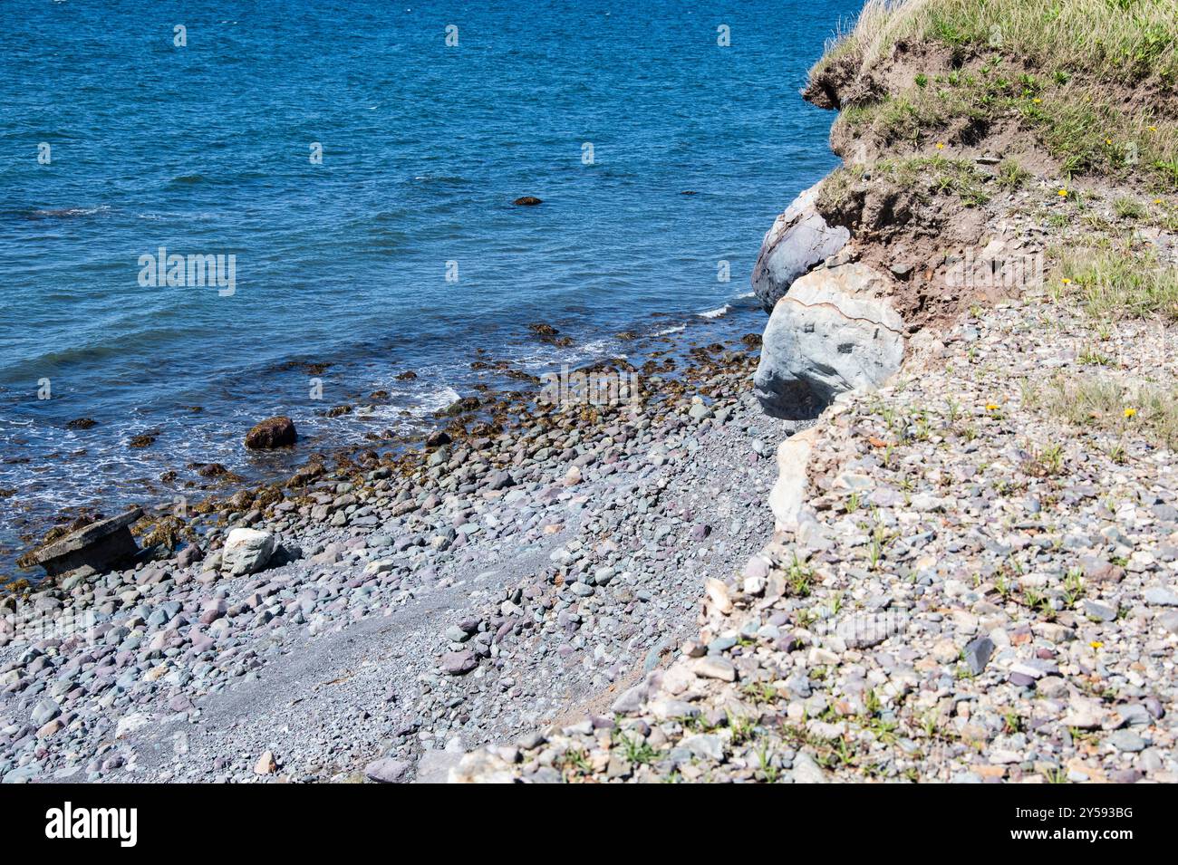Undercut erosion cliff at Point Verde Lighthouse in Placentia ...