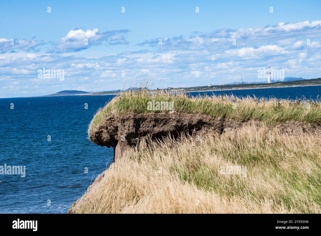 Undercut erosion cliff at Point Verde Lighthouse in Placentia ...