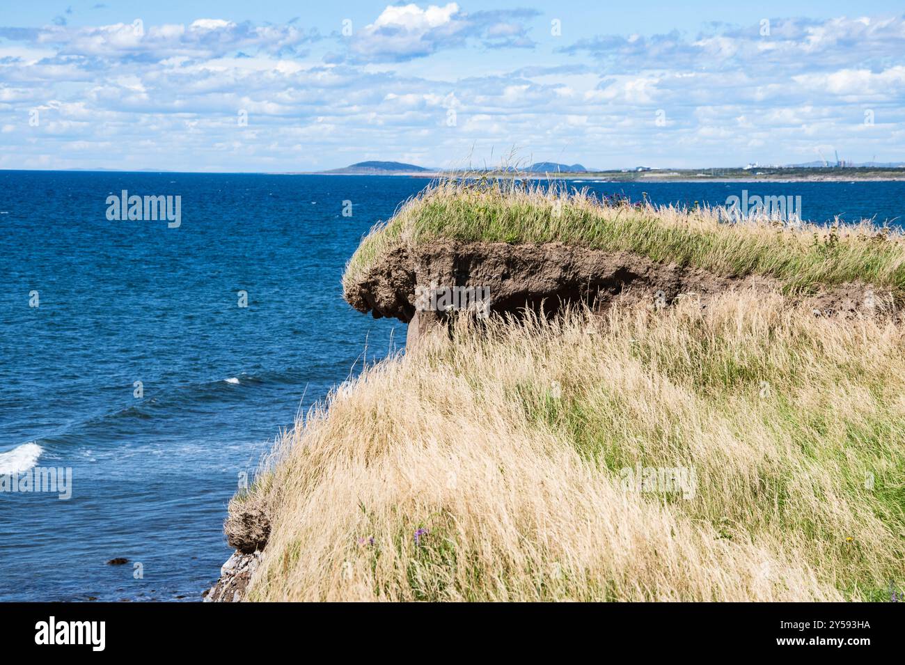 Undercut erosion cliff at Point Verde Lighthouse in Placentia ...