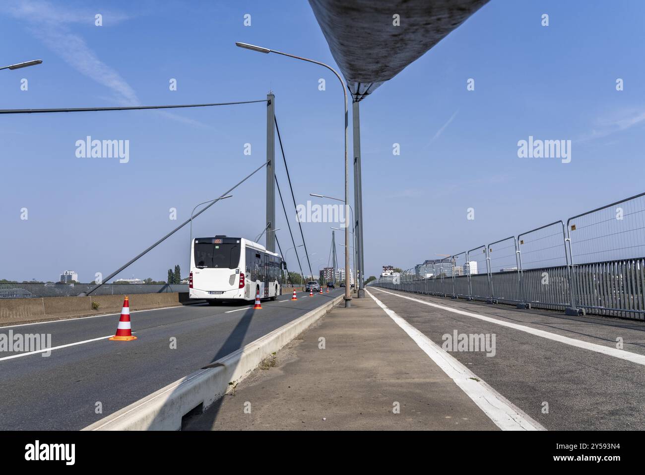 The Theodor-Heuss-Bridge, Rhine crossing, cable-stayed bridge, first ...