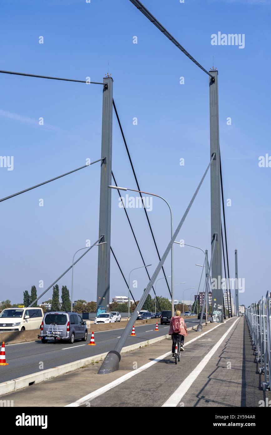 The Theodor-Heuss-Bridge, Rhine crossing, cable-stayed bridge, first ...