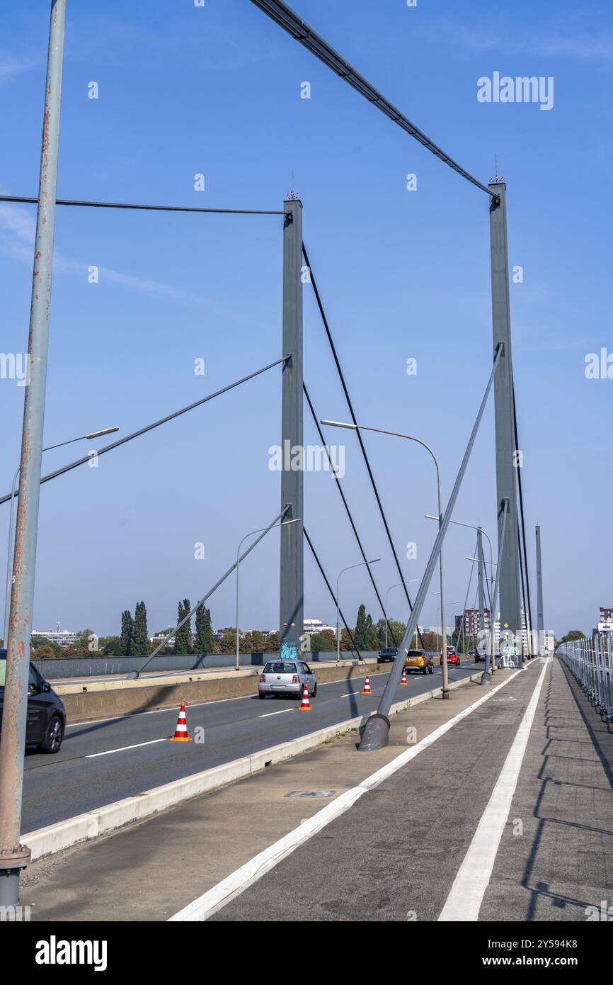 The Theodor-Heuss-Bridge, Rhine crossing, cable-stayed bridge, first ...