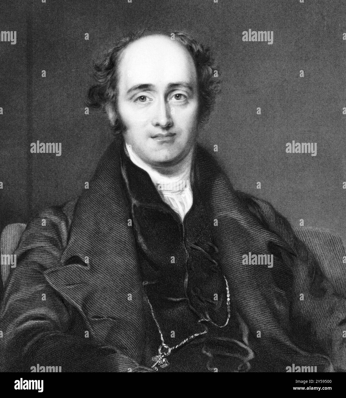 John Wilson Croker (1780-1857) on engraving from 1839. Irish statesman ...