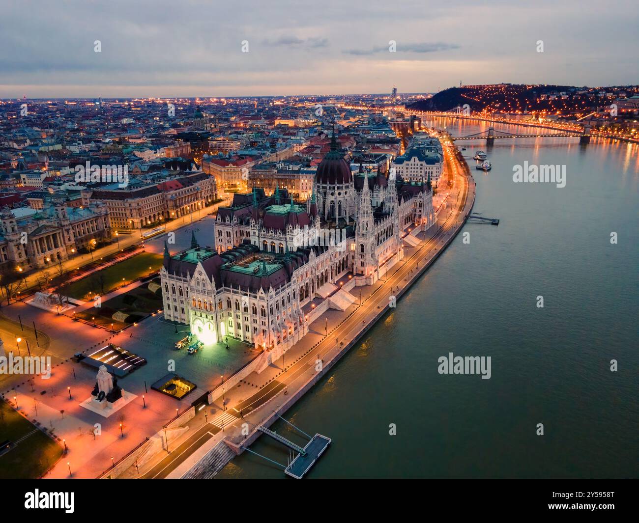 Aerial view of Parliment Building in Budapest Stock Photo - Alamy