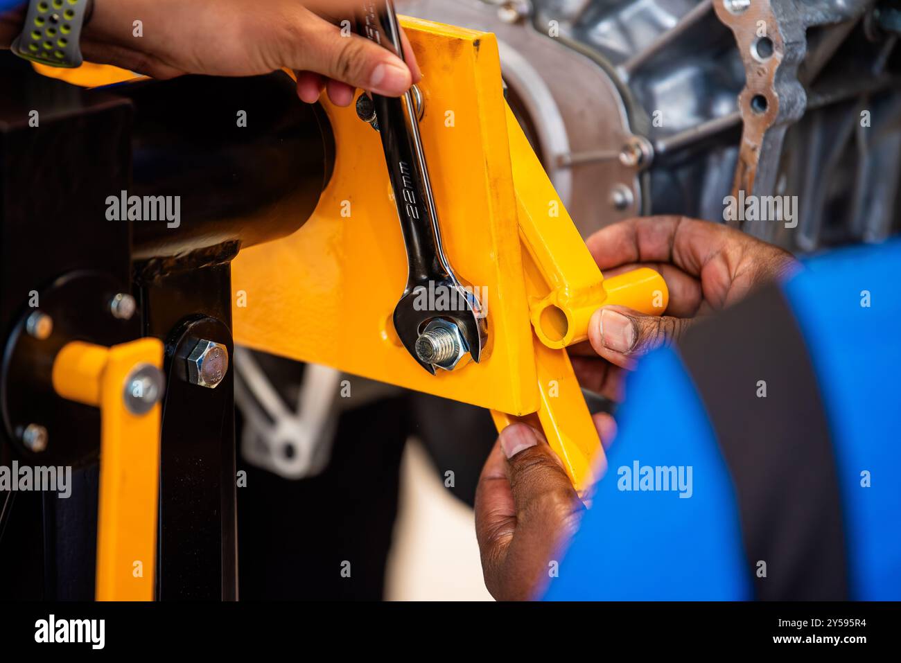 Car repair tools in a mechanic's garage Stock Photo - Alamy