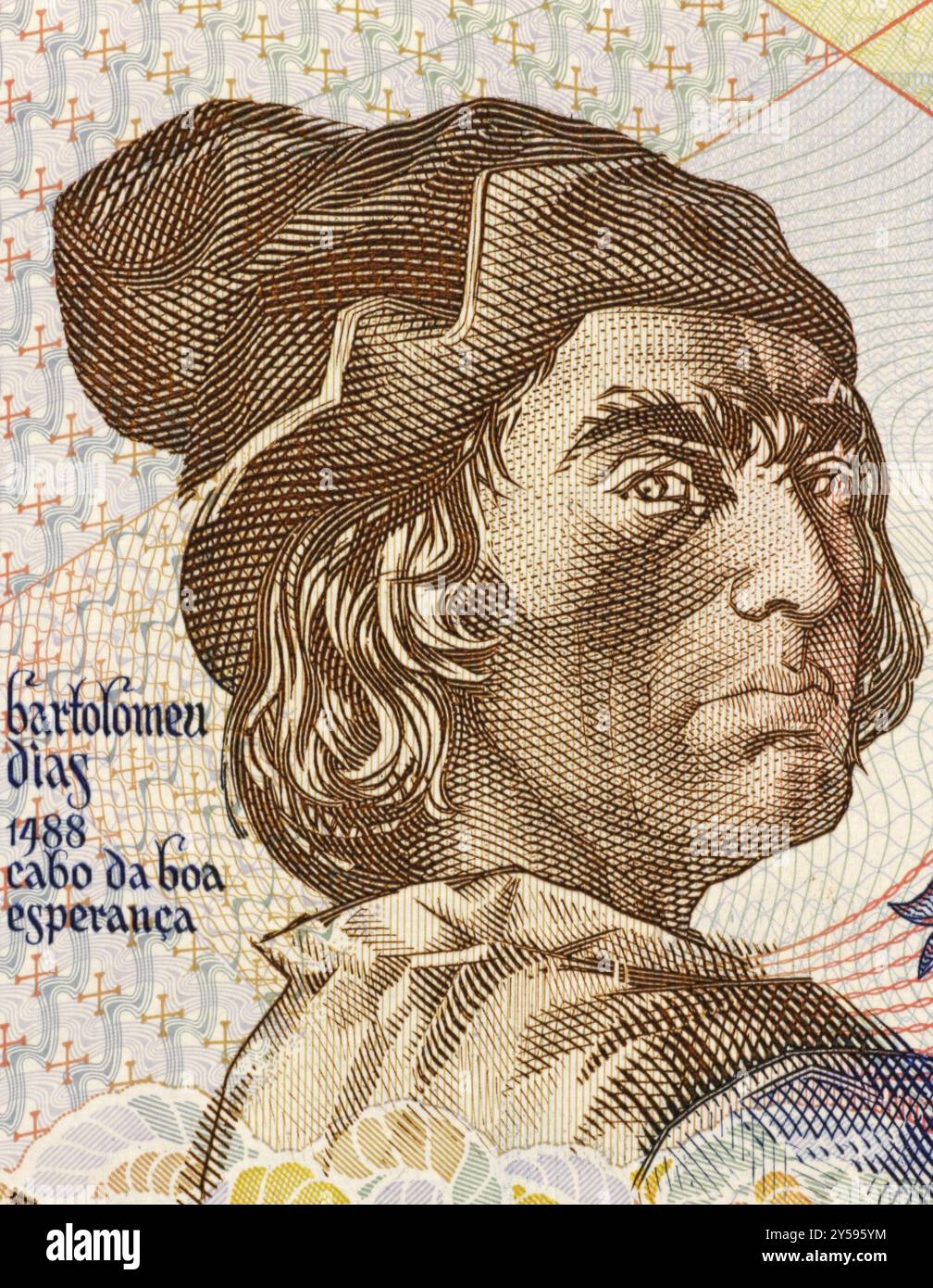 Bartolomeu Dias (1451-1500) on 2000 Escudos 1991 Banknote from Portugal ...