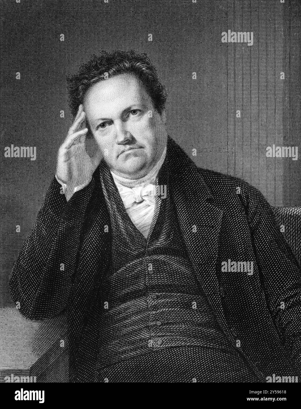 DeWitt Clinton (1769-1828) on engraving from 1835. American politician ...