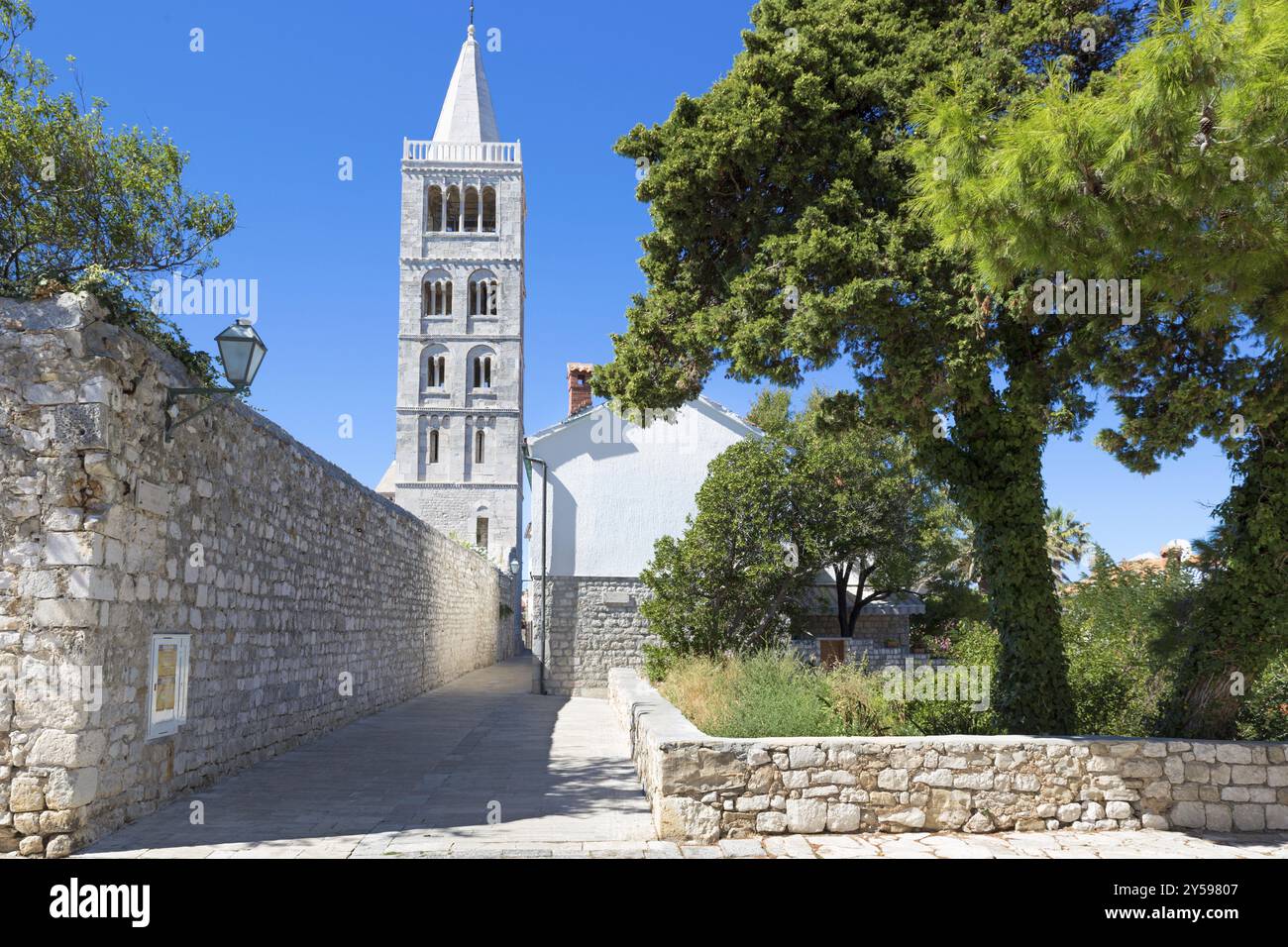 Historic old town of Rab City, Rab Island, Croatia, Europe Stock Photo ...